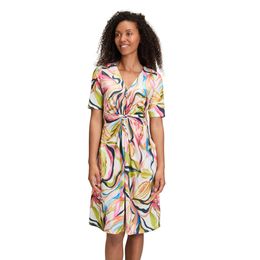 Sommerkleid Vera Mont "Damen ohne Verschluss", Damen, Gr. 46, Normalgr&ouml;&szlig;en, orange (cream, orange), Jersey, Obermaterial: 92% Polyester, 8% Elasthan, tailliert kurz, U-Boot-Ausschnitt, Kleider Sommerkleid, Druck