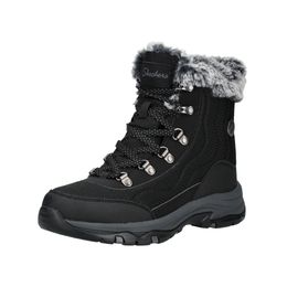 Schn&uuml;rstiefelette Skechers "Skechers Stiefelette Lederimitat/Textil", Damen, Gr. 39, schwarz, Lederimitat, Textil, Schuhe Schn&uuml;rstiefelette