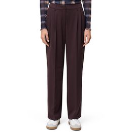Stoffhose Zero "Damen mit B&uuml;gelfalte 30 Inch", Damen, Gr. 44, Normalgr&ouml;&szlig;en, chocolate plum, Twill, Obermaterial: 65% Polyester, 30% Viskose, 5% Elasthan, unifarben, figurbetont lang, Hosen Stoffhose, Falten