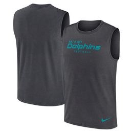 T-Shirt Nike "Nike Shirt Miami Dolphins Nike Dri-FIT Legend Muscle Tank", Jungen, Gr. L, grau, 100% Polyester, Shirts T-Shirt