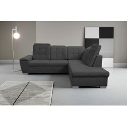 Ecksofa WERK2, B:265cm H:103cm T:215cmgrau, 100% Polyester, Wohnzimmer, Sofas, "Bonny inkl. Kopfteilverstellung, Bettfunktion, Stauraum, Breite