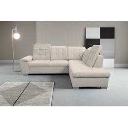 Ecksofa WERK2, B:265cm H:103cm T:215cmnatur, 100% Polyester, Wohnzimmer, Sofas, "Bonny inkl. Kopfteilverstellung, Bettfunktion, Stauraum, Breite