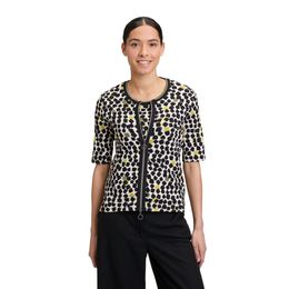 Shirtjacke Betty Barclay "Damen mit Rippenstruktur", Damen, Gr. 36, beige (beige, schwarz), Rippware, Obermaterial: 95% Baumwolle, 5% Elasthan, tailliert normal, Rundhals, Shirts Shirtjacke, Material