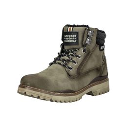 Schn&uuml;rstiefelette Dockers by Gerli "Dockers by Gerli Stiefelette Lederimitat", Damen, Gr. 43, olive, Lederimitat, Schuhe Schn&uuml;rstiefelette