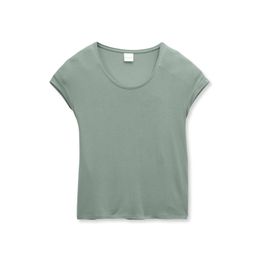 Madeleine Mode MADELEINE Damen Kurzarmshirt "Jerseybluse Elegantes Viskose-Oberteil", gr&uuml;n, Gr. 48, Obermaterial: 95% Viskose CV. 5% Elasthan EL., Shirts