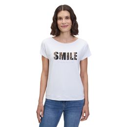 Kurzarmshirt Betty Barclay "Damen mit Placement", Damen, Gr. 36, wei&szlig; (patch wei&szlig;, schwarz), Jersey, Obermaterial: 95% Viskose, 5% Elasthan, Basic, loose fit normal, U-Boot-Ausschnitt, Shirts
