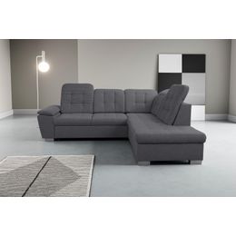 Ecksofa WERK2, B:265cm H:103cm T:215cmgrau, 100% Polyester, Wohnzimmer, Sofas, "Bonny inkl. Kopfteilverstellung, Bettfunktion, Stauraum, Breite