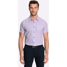 Kurzarmhemd Marco Donati, Herren, Gr. 41/42, Normalgr&ouml;&szlig;en, himmelblau, fuchsia, kariert, 100% Baumwolle, gemustert, gestreift, kariert, klassisch, Hemden