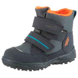 Winterboots Superfit "HUSKY1 WMS: mittel", M&auml;dchen, Gr. 27, blau (blau, orange), Textil, Schuhe Winterboots, Snowboots mit wasserdichtem GORE TEX, Gr&ouml;&szlig;enschablone zum Download