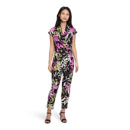 Overall Betty Barclay "Damen mit Eingrifftaschen", Damen, Gr. 42, Normalgr&ouml;&szlig;en, schwarz (schwarz, khaki), Jersey, Obermaterial: 94% Polyester, 6% Elasthan., figurumspielend, Overalls Overall, Form