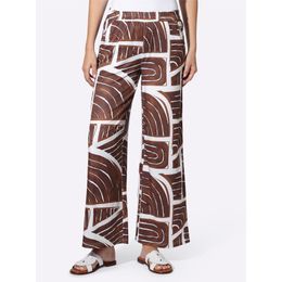 Webhose Heine, Damen, Gr. 40, Normalgr&ouml;&szlig;en, schoko, ecru, bedruckt, 95% Polyester, 5% Elasthan, bedruckt, gemustert, mehrfarbig, Hosen