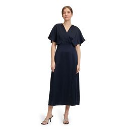 Cocktailkleid Vera Mont "Damen mit ausgestelltem Rock", Damen, Gr. 40, Normalgr&ouml;&szlig;en, blau (night sky), Obermaterial: 98% Polyester, 2% Elasthan; Futter: 100% Polyester, ausgestellt lang, V-Ausschnitt, Kleider, Material