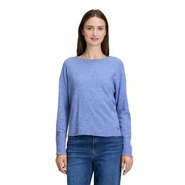 BETTY & CO Strickpullover BETTY & CO "Damen mit Rundhalsausschnitt", Damen, Gr. 36, middle blau melange, Strick, Obermaterial: 50% Viskose, 27% Polyamid, 23% Polyester, gerade lang, Rundhals, Pullover Strickpullover