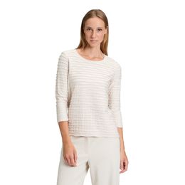 3/4-Arm-Shirt Betty Barclay "Damen mit Wellenstruktur", Damen, Gr. 44, beige, Jersey, Obermaterial: 97% Viskose, 3% Elasthan, Basic, tailliert normal, Rundhals, Shirts 3/4-Arm-Shirt