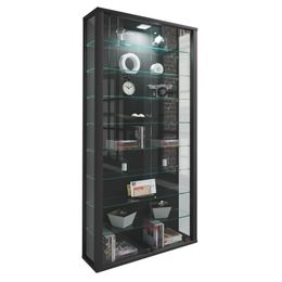 Wandregal Vcm, B:59cm H:114cm T:18cm, schwarz, Wohnzimmer, Regale, "Wandvitrine Hängevitrine Glasvitrine Vitrosa Maxi"