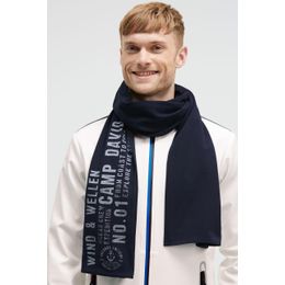 CAMP DAVID Damen Strickschal, blau, Material: 95% Baumwolle, 5% Elasthan, Modetücher