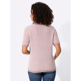 Casual Looks Damen Kurzarmpullover "Kurzarm-Pullover", rosa, Gr. 54, gemustert, mehrfarbig, 50% Baumwolle, 50% Polyacryl, Pullover