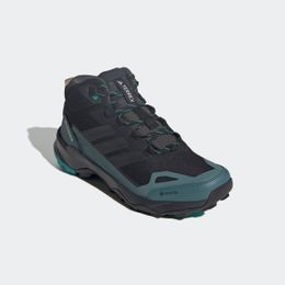 Wanderschuh adidas terrex "TERREX SKYCHASER AX5 MID GORE-TEX", Damen, Gr. 45, core schwarz, carbon, pure teal, Synthetik, Textil, Schuhe Wanderschuh, wasserdicht, Topseller