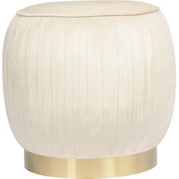 Polsterhocker Kayoom, B:43cm H:42cm T:43cm, beige, Bezug:100% Polyester (Samt) Korpus:MDF, Sperrholz Gestell:Edelstahl, Hocker, "Hocker Lyla 125,