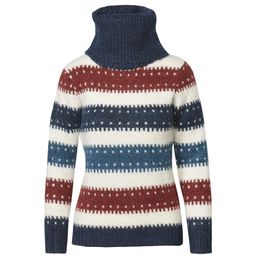 Koroshi Pullover Damen Gr&ouml;&szlig;e M rostbraun / petrol / naturwei&szlig;