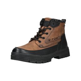 Schn&uuml;rstiefelette Tom Tailor "Tom Tailor Stiefelette Lederimitat", Damen, Gr. 41, cognac, Lederimitat, Schuhe Schn&uuml;rstiefelette