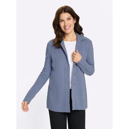 Classic Basics Damen Strickjacketaubenblau, Gr. 44, unifarben, 80% Polyacryl, 20% metallisierte Fasern, Strickjacken