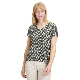 Kurzarmshirt Betty Barclay "Damen mit V-Ausschnitt", Damen, Gr. 36, bunt (dunkelblau, gr&uuml;n), Jersey, Obermaterial: 95% Viskose, 5% Elasthan, Basic, figurumspielend normal, V-Ausschnitt, Shirts