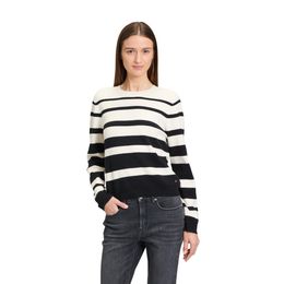 BETTY & CO Strickpullover BETTY & CO "Damen mit Streifen", Damen, Gr. 40, schwarz (schwarz, wei&szlig;), Strick, Obermaterial: 52% Viskose, 26% Polyester, 22% Polyamid, figurumspielend normal, Rundhals, Pullover Strickpullover