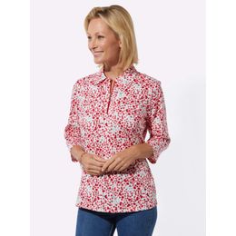 Classic Basics Damen Poloshirt "Poloshirt", rot, Gr. 52, gemustert, mehrfarbig, 100% Baumwolle, Shirts