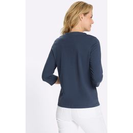 Classic Basics Damen 3/4-Arm-Shirt "3/4-Arm-Shirt", blau, Gr. 46, unifarben, 100% Baumwolle, Shirts