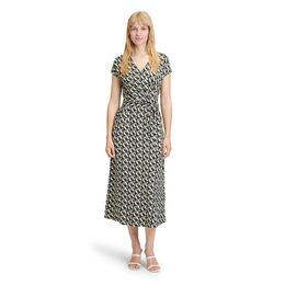 Jerseykleid Betty Barclay "Damen mit V-Ausschnitt", Damen, Gr. 46, Normalgr&ouml;&szlig;en, bunt (dunkelblau, gr&uuml;n), Jersey, Obermaterial: 95% Viskose, 5% Elasthan, figurumspielend lang, Kleider Jerseykleid