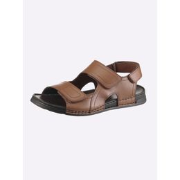 Sandale CLASSIC, Herren, Gr. 45, camel, Glattleder, Rindsleder, Basic, Schuhe Sandale