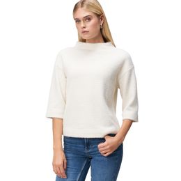 Sweatshirt Zero "Damen mit Fischgr&auml;tmuster", Damen, Gr. 34, beigecream, Sweatware, Obermaterial: 50% Polyamid, 48% Polyester, 2% Elasthan, figurumspielend h&uuml;ftbedeckend, eng, Sweatshirts Sweatshirt, weiteres Detail