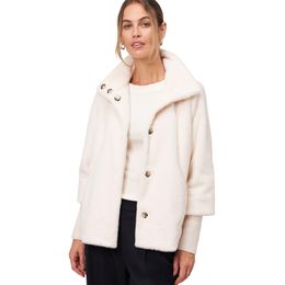 Fellimitatjacke Zero "Damen mit Stehkragen", Damen, Gr. 42, eggnog, Stoff, Obermaterial: 100% Polyester, unifarben, figurbetont, B&uuml;ndchen krempelbar, Jacken