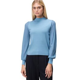 Strickpullover Zero "Damen mit transparenten &Auml;rmeln", Damen, Gr. 42, spring lake, Strick, Obermaterial: 72% Viskose, 28% Polyester, unifarben, figurbetont lang, weit B&uuml;ndchen, Pullover Strickpullover, weiteres Detail