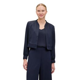 Blouson Vera Mont "Damen langarm", Damen, Gr. 44, blau (night sky), Satin, Obermaterial: 100% Polyester; Futter: 100% Polyester, festlich, l&auml;ssig geschnitten, Jacken Blouson