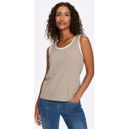 Heine Damen Shirttopsesam, ecru, Gr. 46, unifarben, 95% Baumwolle, 5% Elasthan, Tops