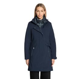 Betty Barclay Damen 3-in-1-Funktionsjacke "Damen mit abnehmbarer Kapuze", blau, Gr. 42, Obermaterial: 100% Polyester; Futter: 100% Polyester;