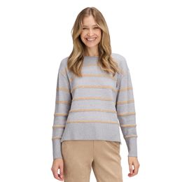 Strickpullover Betty Barclay "Damen mit Pailletten", Damen, Gr. 38, beige (patch grau, beige), Strick, Obermaterial: 44% Viskose, 32% Polyester, 24% Polyamid, l&auml;ssig geschnitten normal, Rundhals, Pullover Strickpullover
