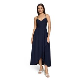 Abendkleid Vera Mont "Damen mit Volant", Damen, Gr. 34, Normalgr&ouml;&szlig;en, blau (night sky), Obermaterial: 100% Polyester. Futter: 100% Polyester, tailliert lang, Kleider Abendkleid, Design