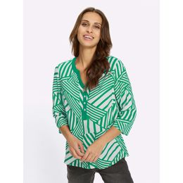 Inspirationen Damen Schlupfbluse, gr&uuml;n, Gr. 38, gemustert, mehrfarbig, 100% Viskose, Blusen