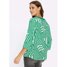 Inspirationen Damen Schlupfbluse, gr&uuml;n, Gr. 40, gemustert, mehrfarbig, 100% Viskose, Blusen