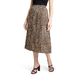 Maxirock Betty Barclay "Damen mit Gummizug", Damen, Gr. 36, beige (beige, schwarz), Obermaterial: 100% Polyester, figurumspielend lang, R&ouml;cke Maxirock, Falten