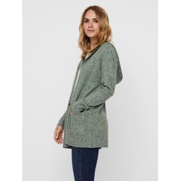 V&eacute;ro Moda Strickjacke VERO MODA "VMDOFFY LS OPEN HOOD CARDIGAN GA NOOS", Damen, Gr. M, gr&uuml;n (laurel wreath melange), Strick, Obermaterial: 94% Polyester, 3% Elasthan, 3% Nylon, meliert, regular fit Po-bedeckend, Rundhals, Strickjacken Strickjacke