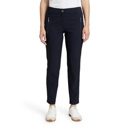 Stretch-Hose Betty Barclay "Damen mit elastischem Bund", Damen, Gr. 34, Normalgr&ouml;&szlig;en, blau (dunkelblau), Obermaterial: 86% Polyester, 14% Elasthan, relaxed fit 7/8-L&auml;nge, Hosen, Rei&szlig;verschluss