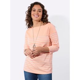 Damen T-Shirt "Ringelshirt", rosa, Gr. 42, gemustert, gestreift, 100% Baumwolle, Shirts
