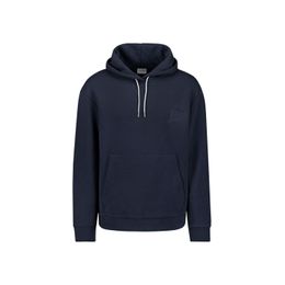 Hoodie NO EXCESS, Herren, Gr. M, blau (blauberry), Sweatware, Obermaterial: 100% Baumwolle, unifarben, regular fit taillenbedeckt, ohne Ausschnitt, Rippbündchen, Sweatshirts Hoodie, mit Logo Stickerei