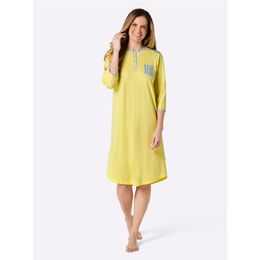w&auml;schepur W&Auml;SCHEPUR Damen Nachthemd "Nachthemd", Gr. 48, gelb, 50% Baumwolle, 50% Modal, gemustert, gestreift, mehrfarbig, unifarben, Kleider