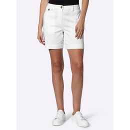 Shorts Heine, Damen, Gr. 34, Normalgr&ouml;&szlig;en, wei&szlig;, 98% Baumwolle, 2% Elasthan, unifarben, Hosen Shorts
