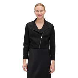 Jackenblazer Vera Mont "Damen mit Reißverschluss", Damen, Gr. 40, schwarz, Crêpe, Obermaterial: 87% Polyester, 13% Elasthan; Futter: 100% Polyester, figurbetont kurz, asymmetrischer Ausschnitt, Blazer, Reißverschluss